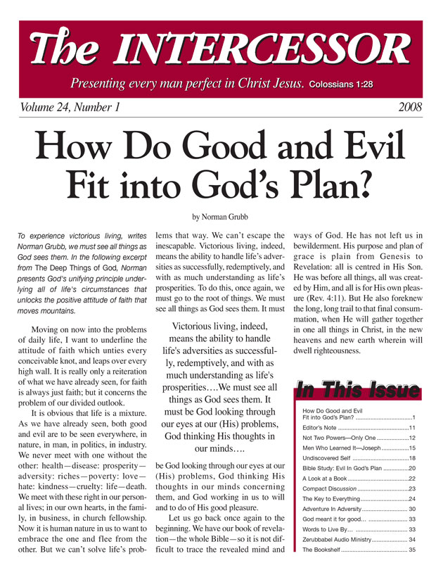 Bible Study: Evil in God's Plan - Zerubabbel Press