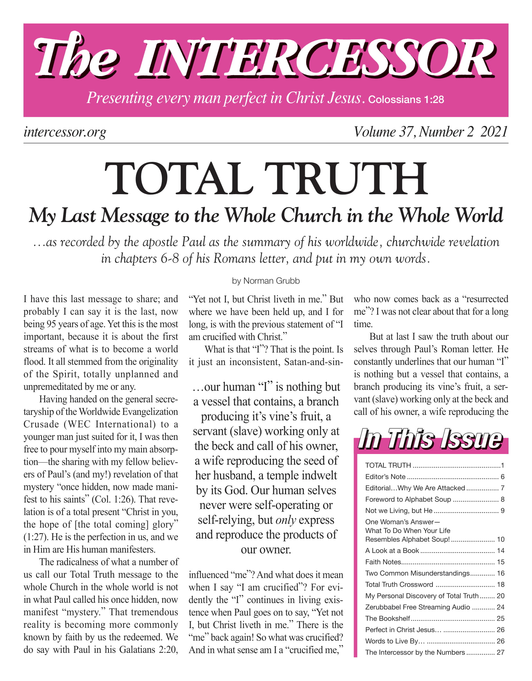 The Intercessor, Vol 37 No 2 - Zerubabbel Press