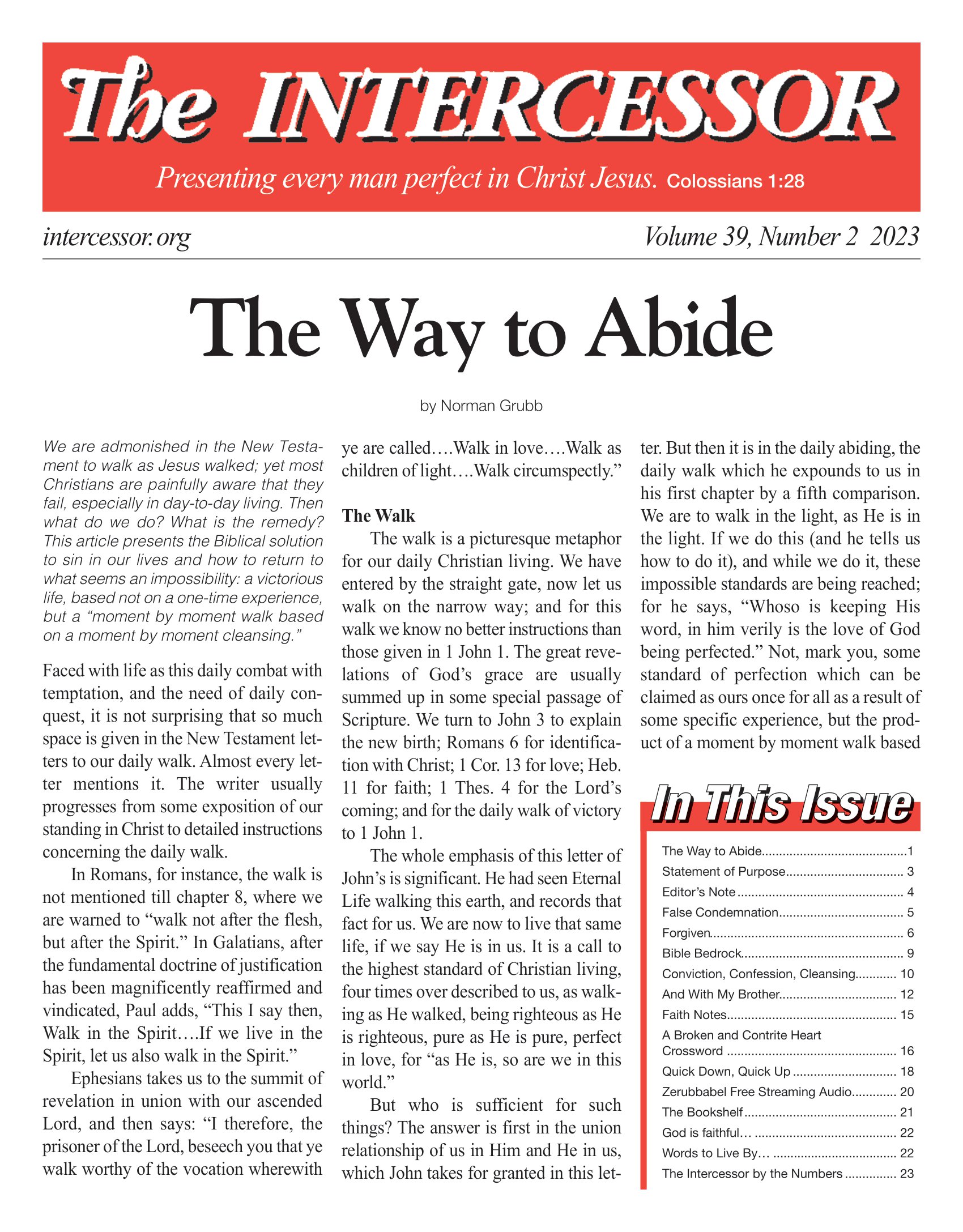 The Intercessor, Vol 39 No 2 - Zerubabbel Press