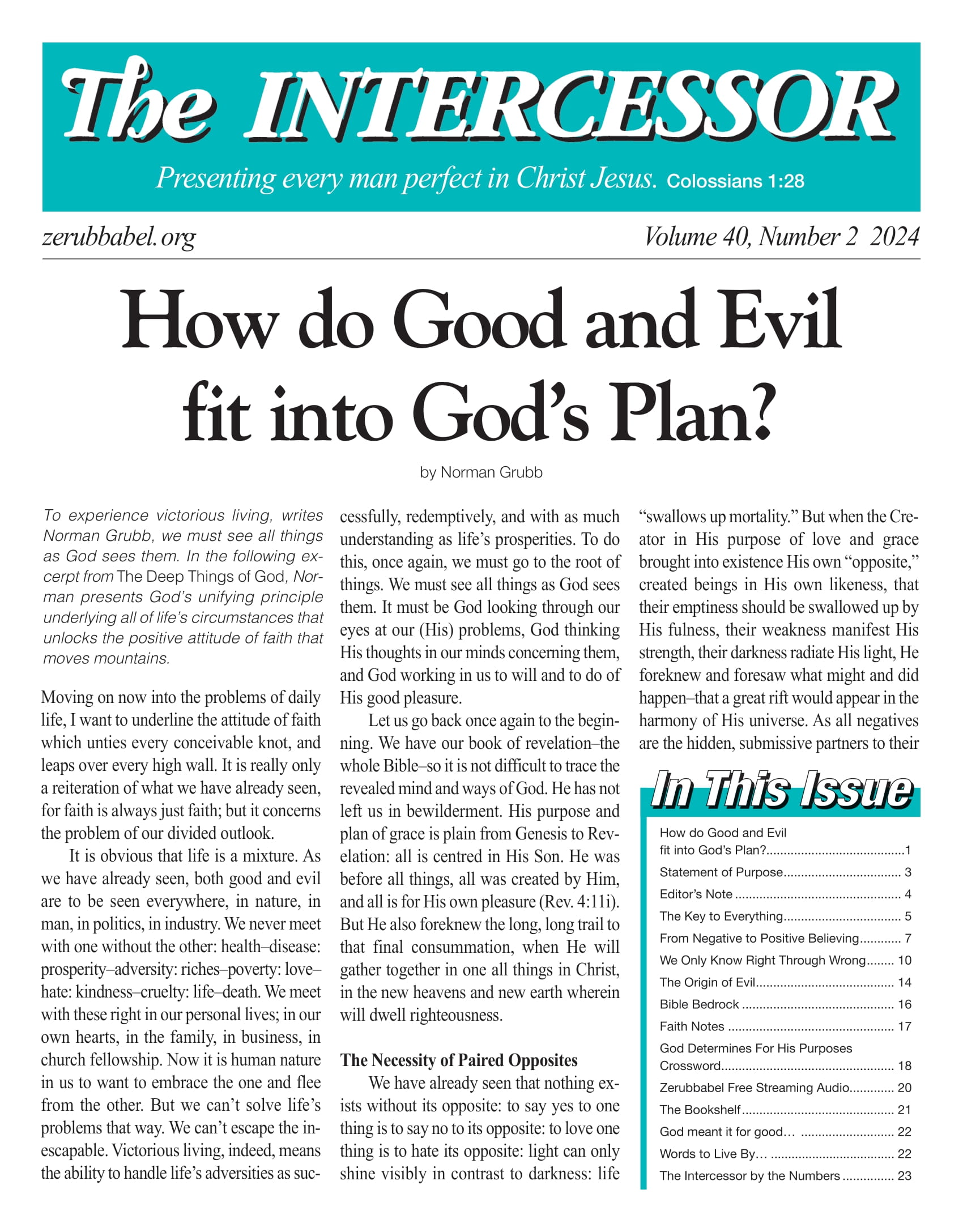 The Intercessor, Vol 40 No 2 - Zerubabbel Press